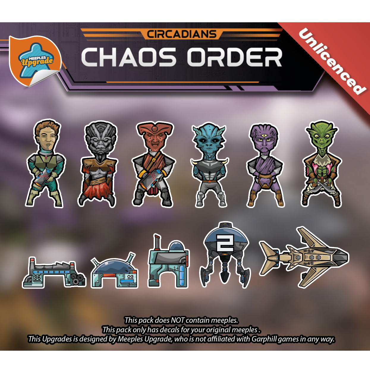 CIRCADIANS - CHAOS ORDER Meeples Upgrade Kit Stickers, Decals Kit ...