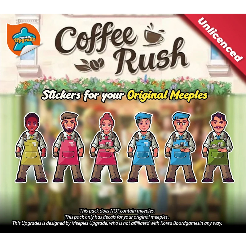 COFFEE RUSH Upgrade Kit, Decals for your meeples! (Stickers ...