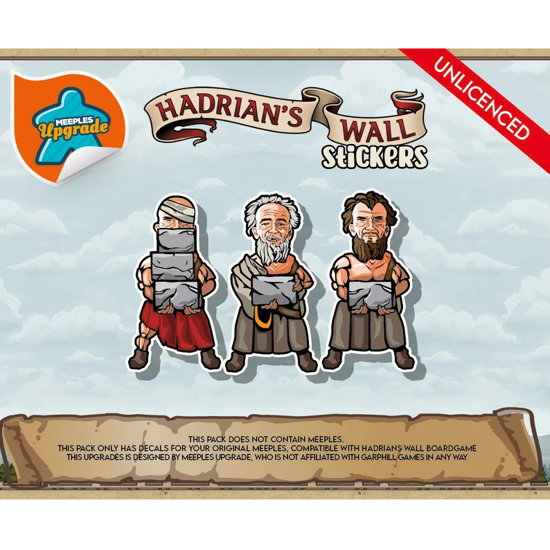 HADRIANS WALL Upgrade Kit, Decals for your meeples! (Stickers) - Premium materials! - MeeplesUpgrade