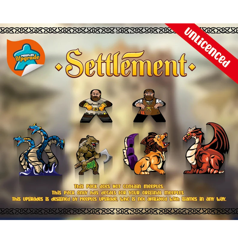 SETTLEMENT Upgrade Kit, Decals for your meeples! (Stickers ...
