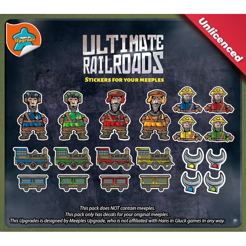 ULTIMATE RAILROAD Meeples Upgrade Kit Stickers - MeeplesUpgrade