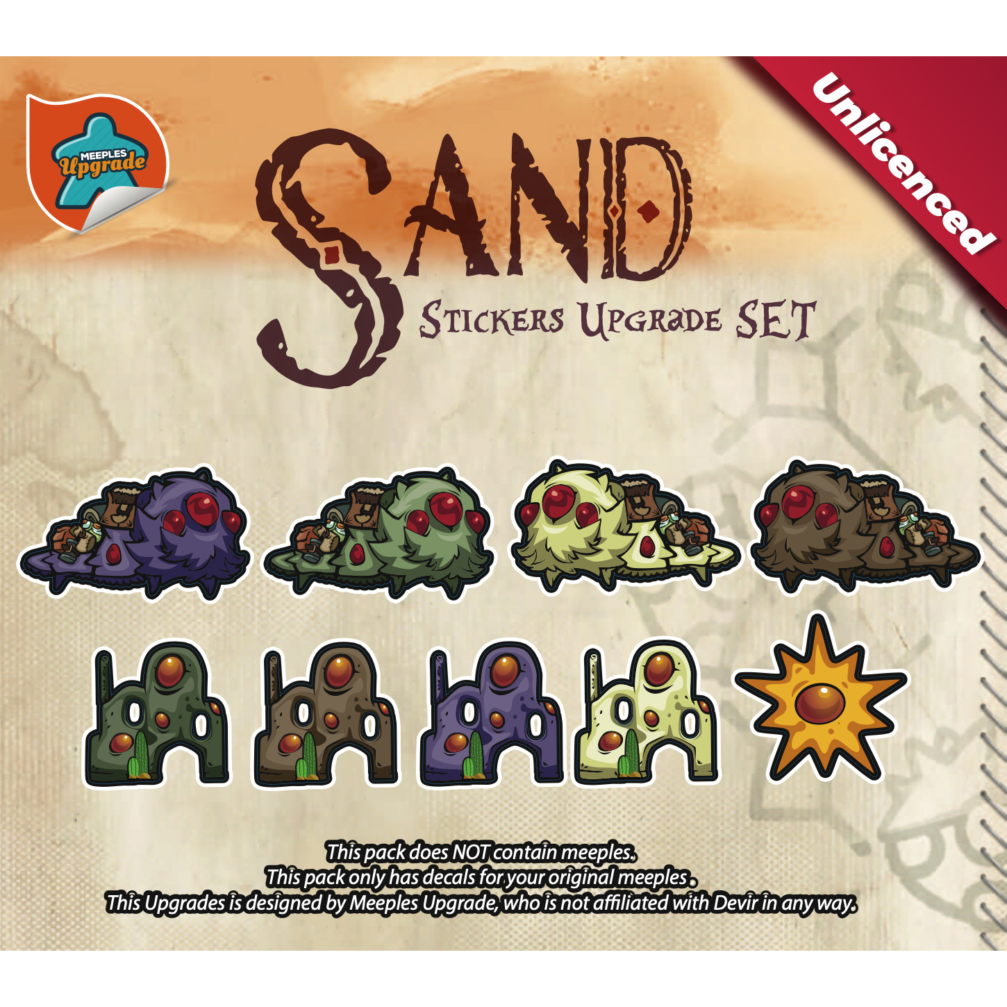 SAND Meeples Upgrade Kit Stickers! boardgame stickers upgrade ...